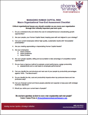 Managing Human Capital Risk Checklist | Human Capital Risk Checklist